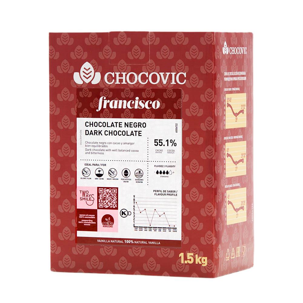 Шоколад темный 55,1% таблетки 1,5кг/уп Francisco Chocovic Россия (CHD ...